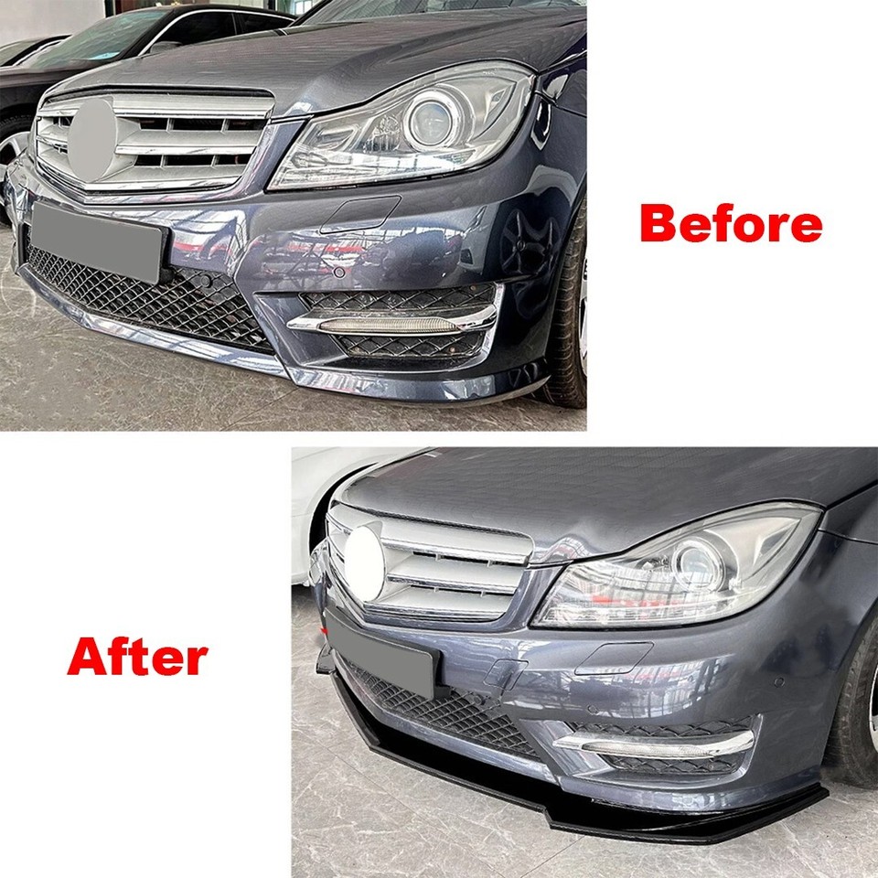 FOR MERCEDES C CLASS W204 AMG LINE FRONT SPLITTER SPOILER LIP GLOSS ...
