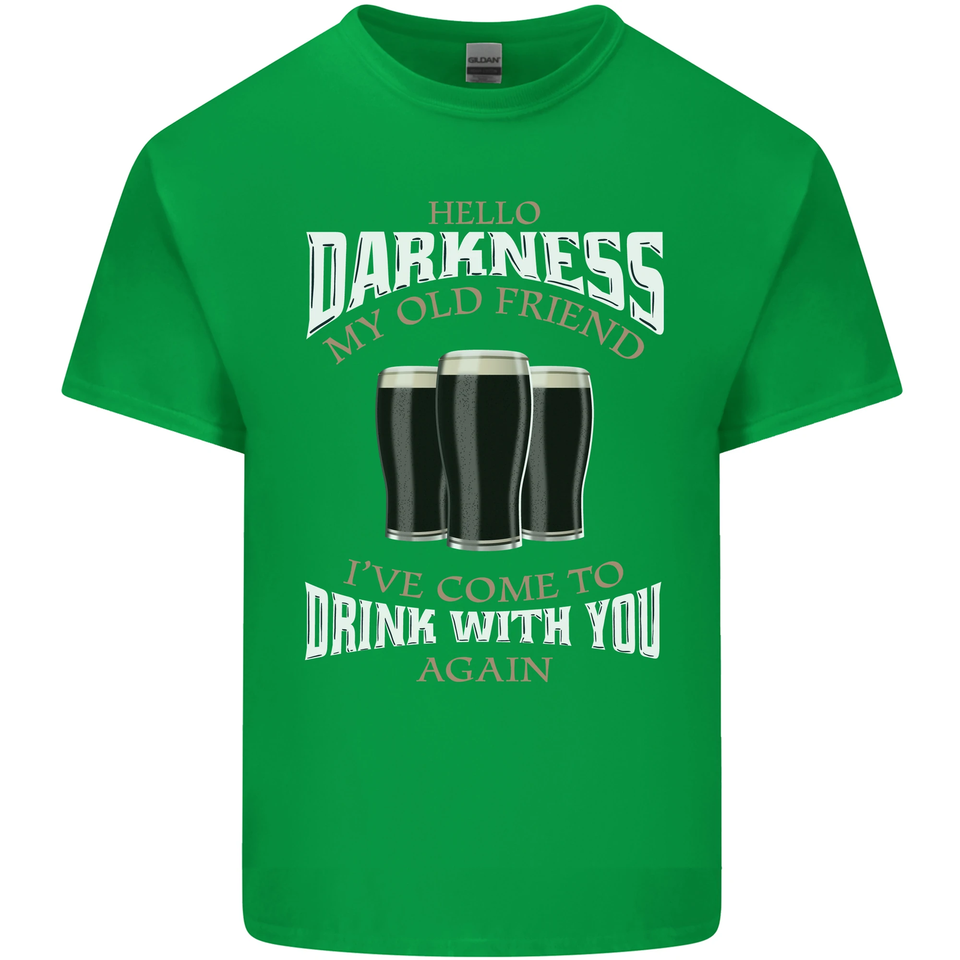 Hello Darkness My Old Friend Funny Guinness Mens Cotton T-Shirt Tee Top ...