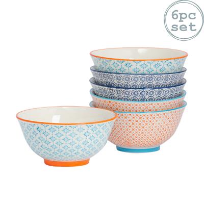 Patterned Cereal Bowls Breakfast Kitchen Porcelain Bowl 3 Designs ...