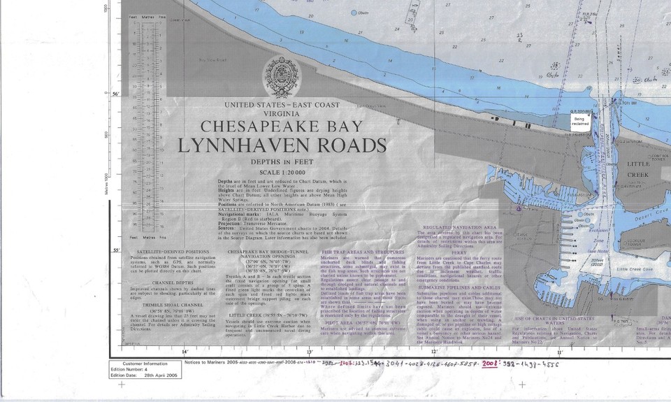 2829 Chesapeake Bay Lynnhaven Roads US East Coast Virginia Map Charts ...