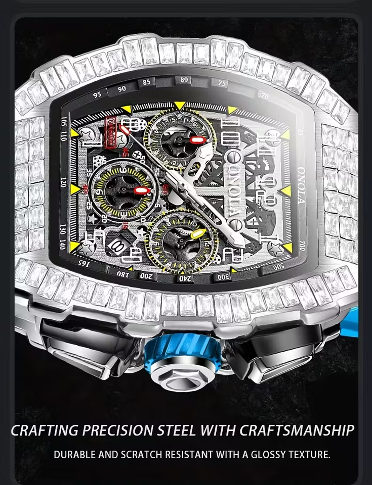 Men Automatic Mechanical Watch Barrel Shape Hollow Tourbillon High ...