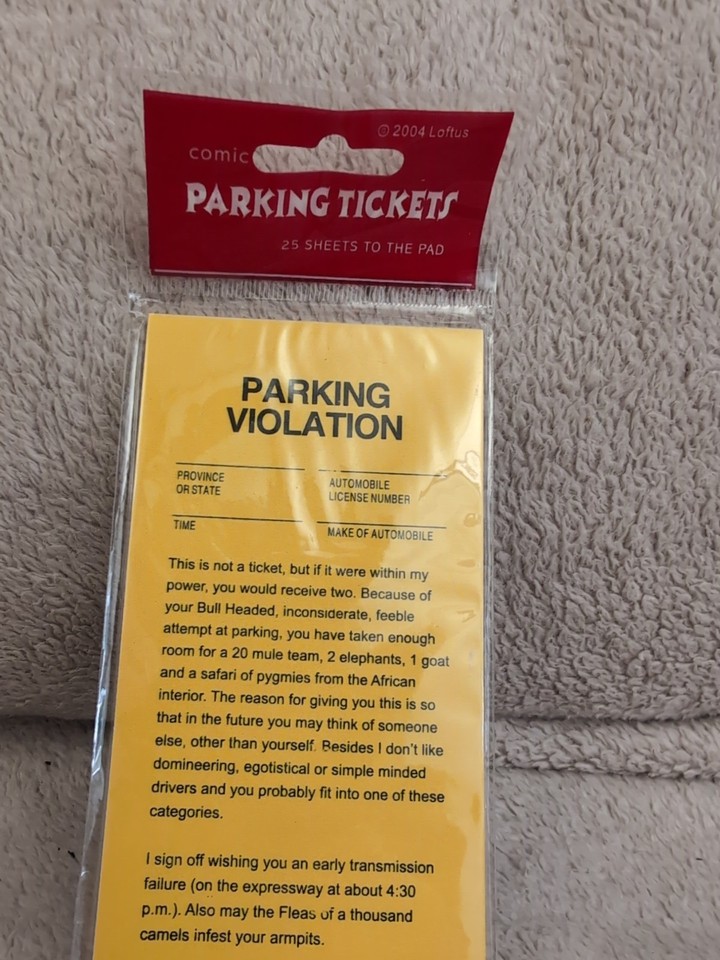 Pack Of 25 FAKE PARKING TICKETS Joke Gag Prank | eBay