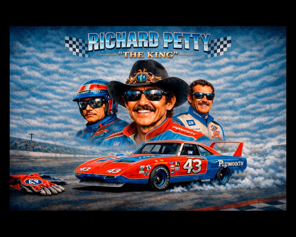 Richard Petty “The King” No. 43 Legend U.S. Made METAL Wall Art - FREE ...