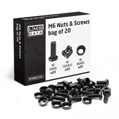 20-Pack of Black M6 Cage Nuts & Screws for Rack Mount 20 Pack, | eBay