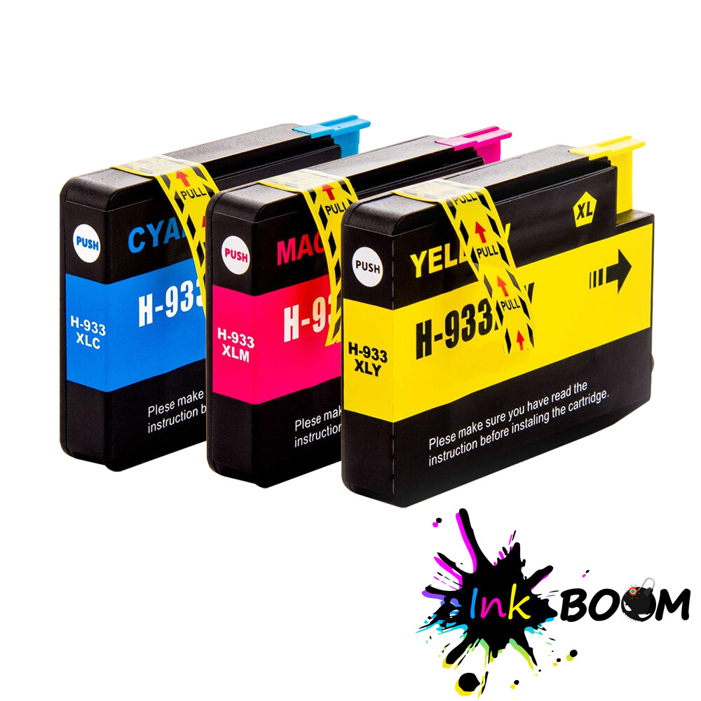 3 CMY Ink Cartridge replace for HP 932XL 933XL Officejet 6100 6600 7110 ...