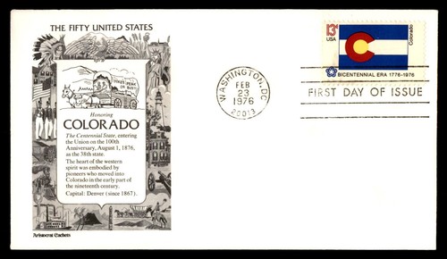 MayfairStamps US FDC 1976 Washington DC Aristocrat Colorado Flag ...