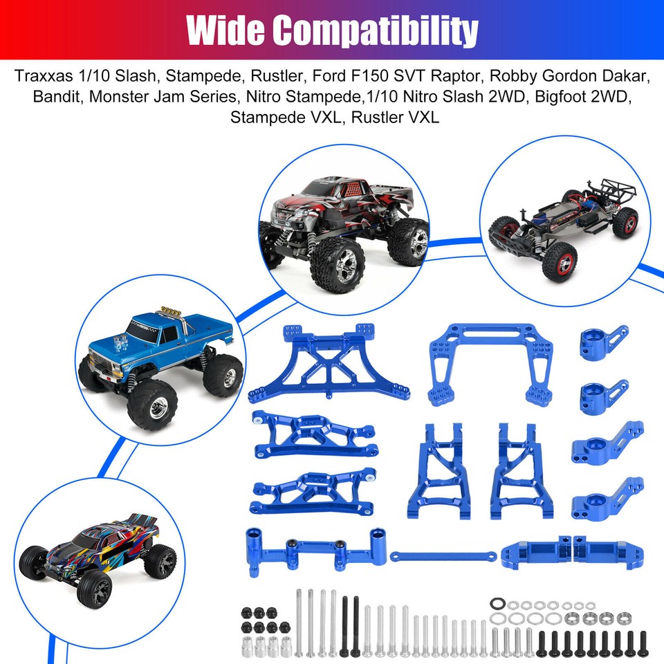 RC Car Upgrade Parts Metal Full Set for 1/10 Traxxas Slash 2WD/Rustler ...