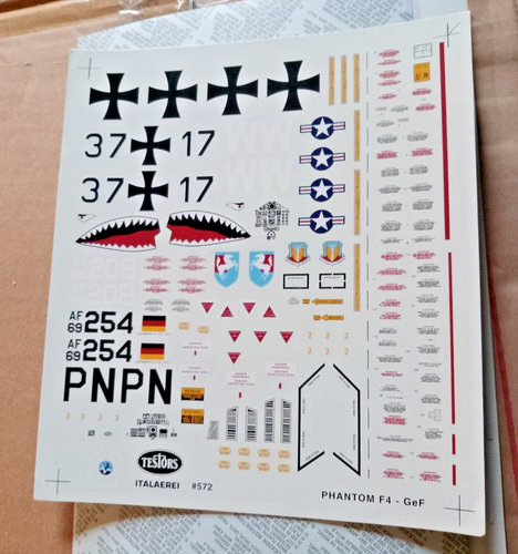 F-4 Phantom Jet Decal (Decals only) scale?? Package # 554 "READ DESC ...