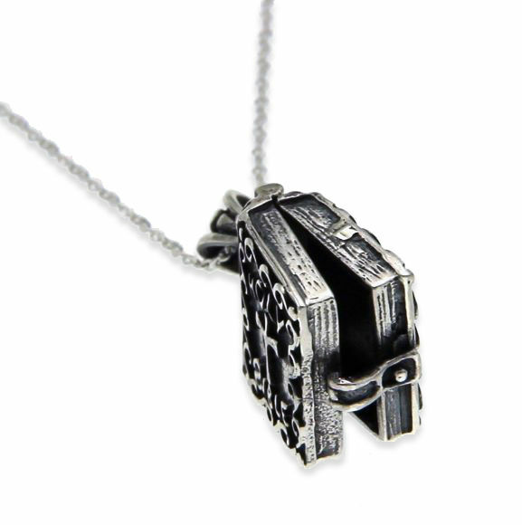 Solid Sterling Silver Holy Bible Locket Book With Adjustable Chain ...