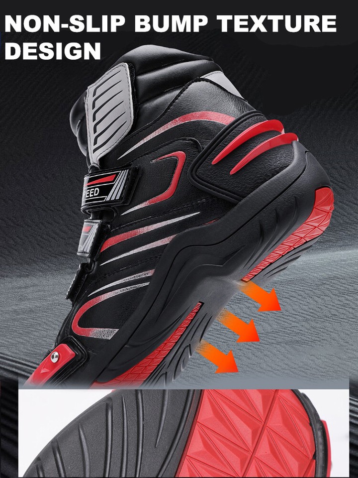 JG WOLVES Mens Motorcycle Boots Road Motorbike Riding Adjustable Shoes ...