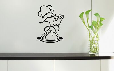 Wall Stickers Vinyl Decal For Kitchen Restaurant Dish Chef Food ig1557 ...