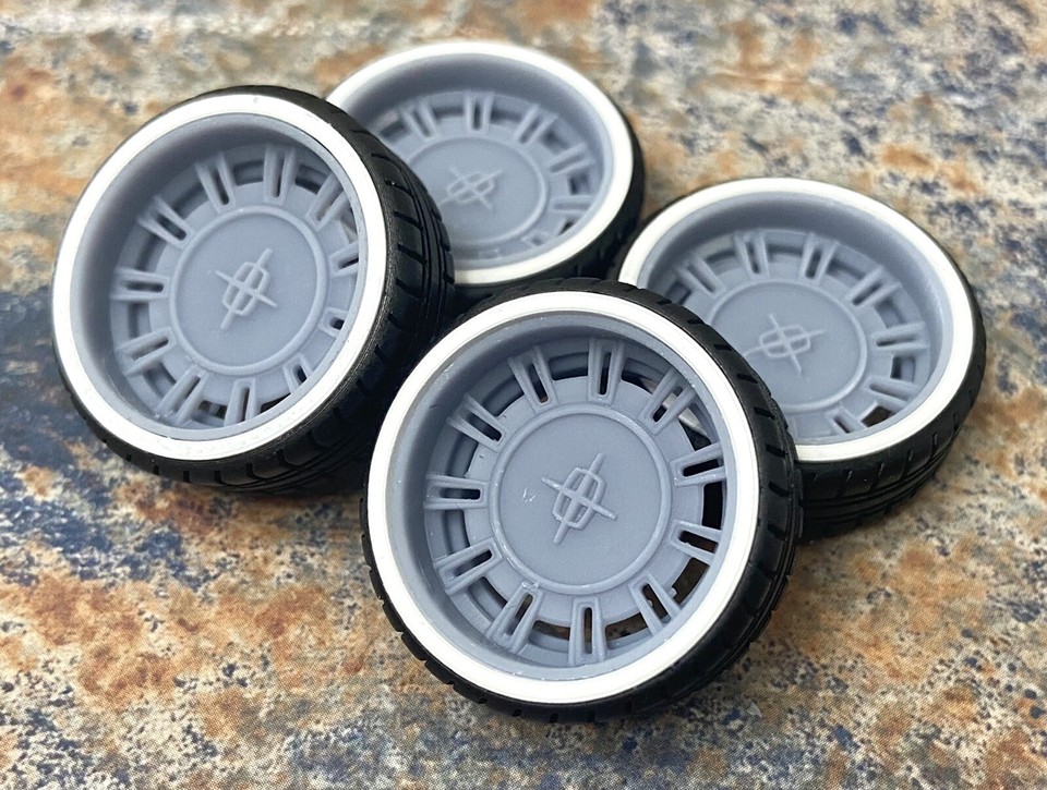 Resin 22-Scale In. Custom Lincoln Restomod Wheels W/ Whitewall Tires, 1 ...
