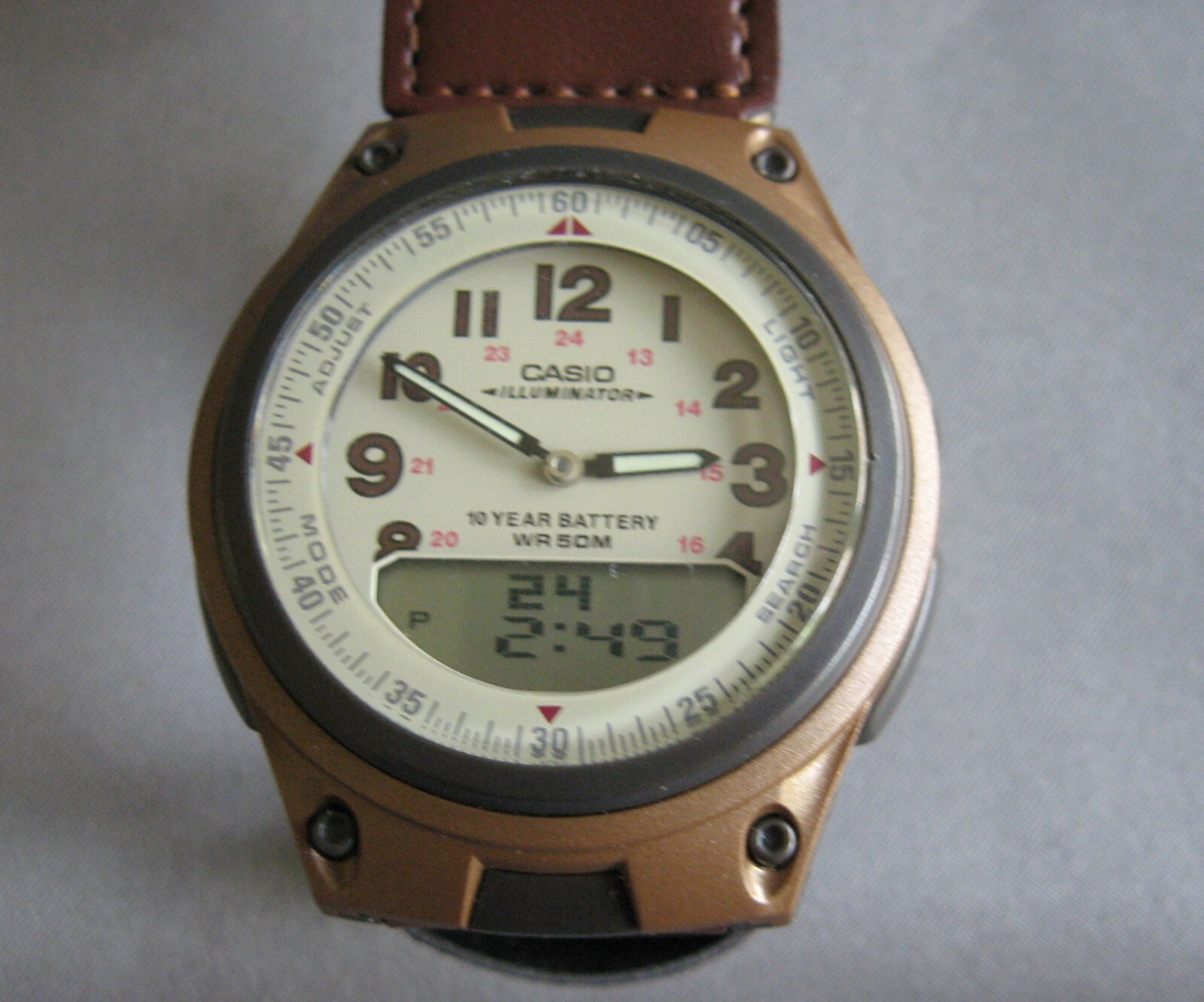 Casio AW80 Telememo 30 World Timer Digital & Analog Wristwatch 10 Yr ...
