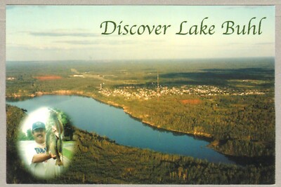 Discover Lake Buhl Iron Range Buhl Minnesota MN Postcard Aerial View | eBay