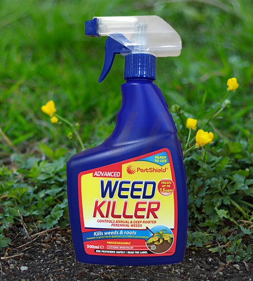 2 x WEEDKILLER ADVANCED WEED KILLER SPRAY 500MLFAST ACTING KILLS FOR ...