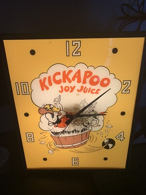 Vintage KICAKPOO Joy Juice Clock Original Lil Abner Dogpatch COLA SODA ...