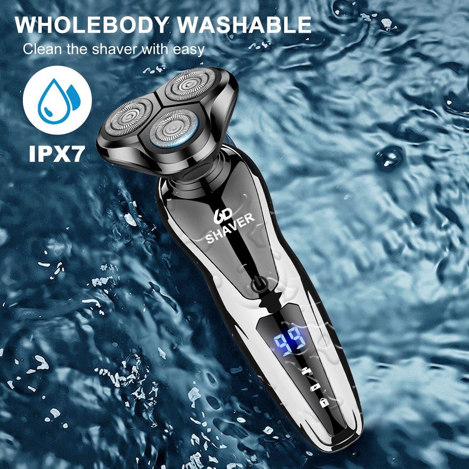 Men Wet/Dry Electric Shaver Trimmer Rotary Razor Beard Shaving USB ...