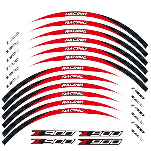 For Kawasaki Z900 ZR900 RIM STRIPES MOTORCYCLE WHEEL DECALS TAPE STEREO ...