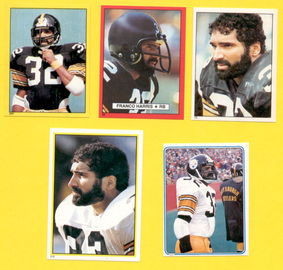 1981-1984 Topps FRANCO HARRIS Pittsburgh Steelers 5-Card Sticker Lot ...