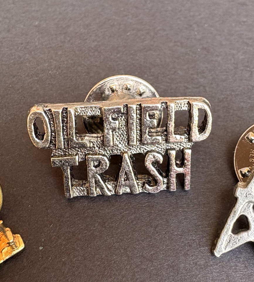 Vintage Lot of 3 Oil Field Trash Oil Derrick Well Pump Lapel Pinback ...