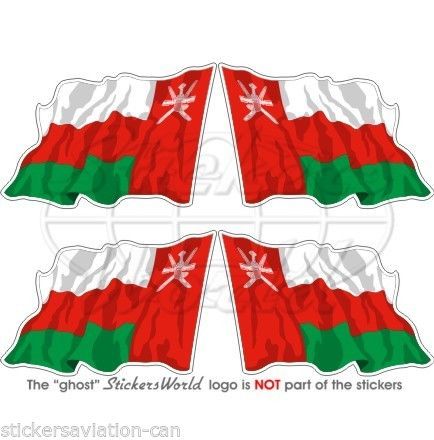 OMAN Omani Waving Flag Arabic Vinyl Bumper-Helmet, Decals Stickers 2 ...