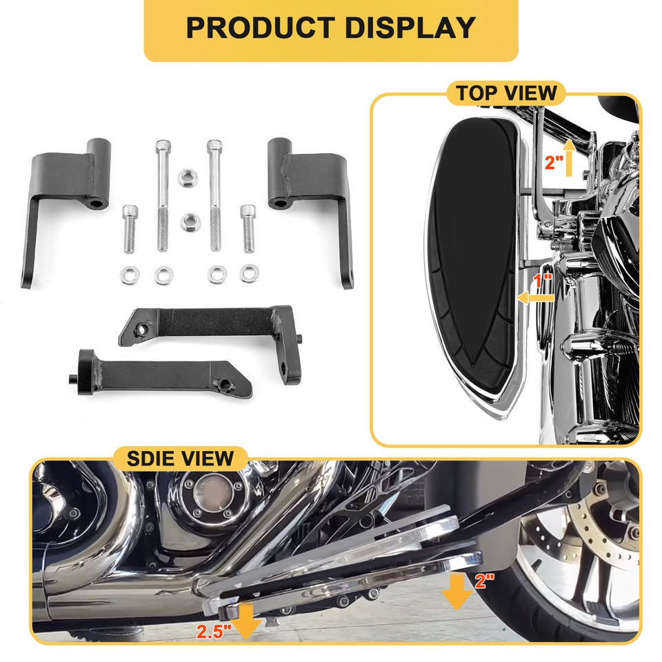1" Outward 2" Forward Driver Floorboard Relocations For Harley Road ...