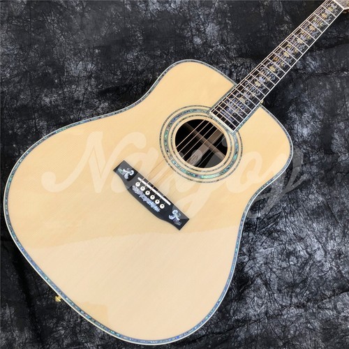 41 Inches D Type All Solid Wood Acoustic Guitar Abalone Inlays Ebony ...