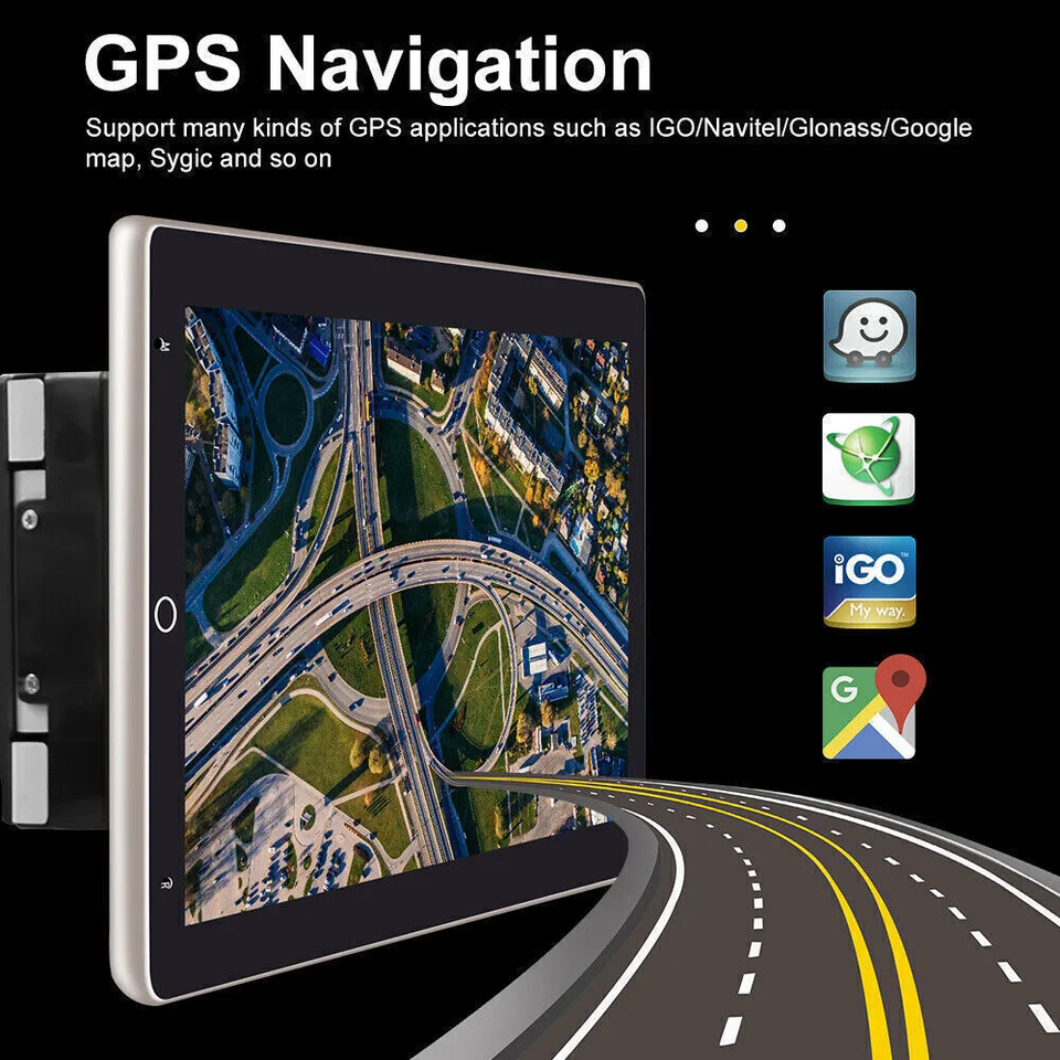 1 DIN 10" Rotatable Android 13 Auto Carplay GPS NAVI WIFI 4+64G Car ...
