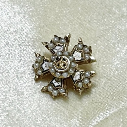 Sigma Nu 10k Solid Yellow Gold Silver Seed Pearl Snake Badge Fraternity ...