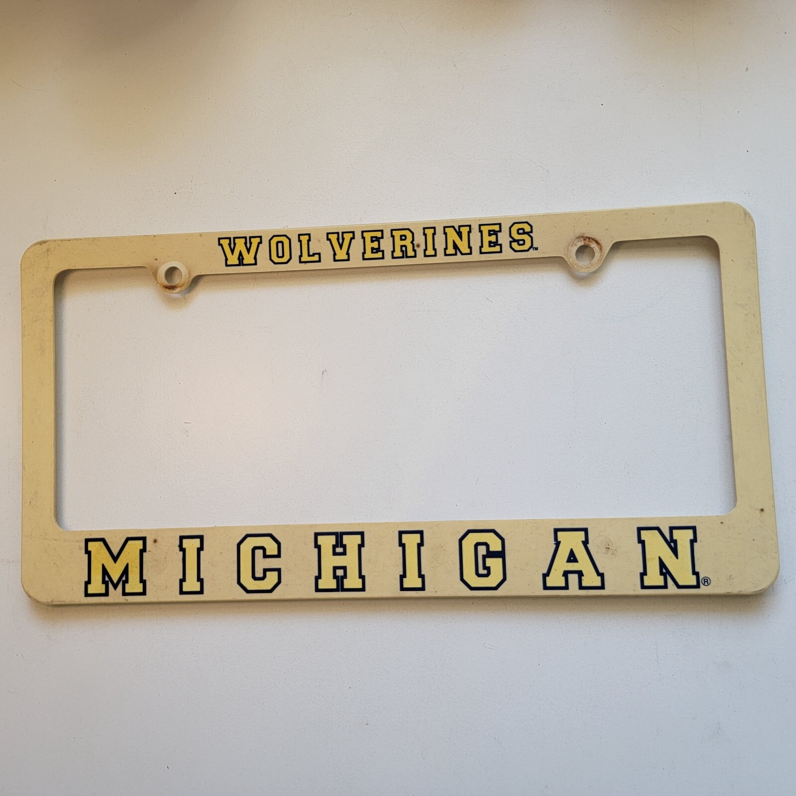 Michigan Wolverines Yellow Plastic Car License Plate Frame Front Or ...