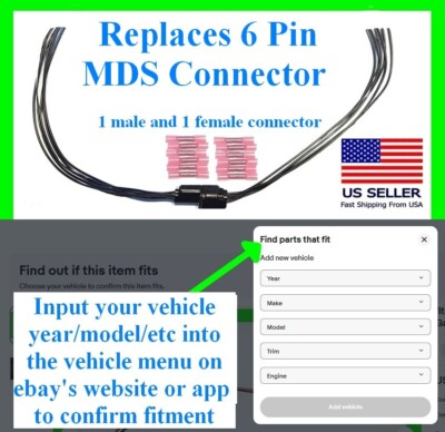 fits Dodge Chrysler 5.7L 6.4L Hemi MDS 6 Pin Connector Plug Wiring ...