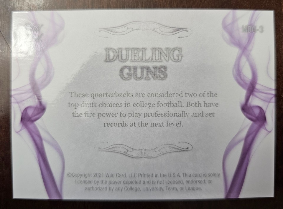 2021 Wild Card Matte Dueling Guns MDG-3 Trevor Lawrence/Zach Wilson | eBay