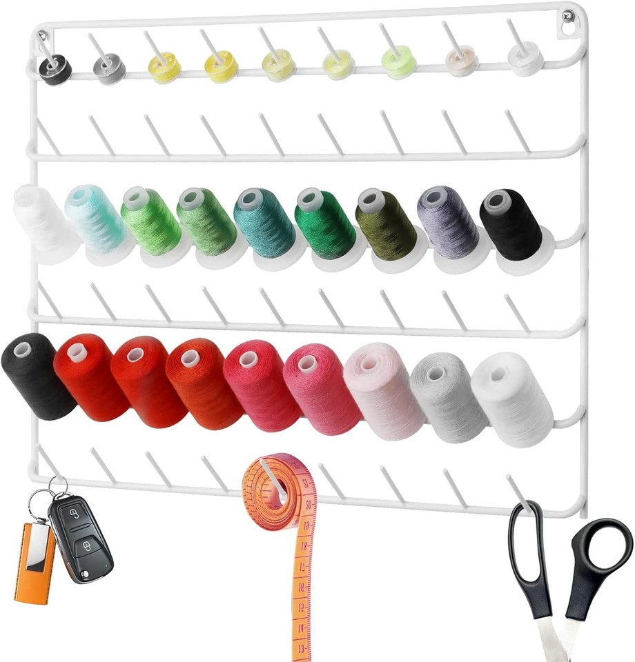 Thread Holder Wall 54-spool Sewing Thread Rack Wall Mount Embroidery ...