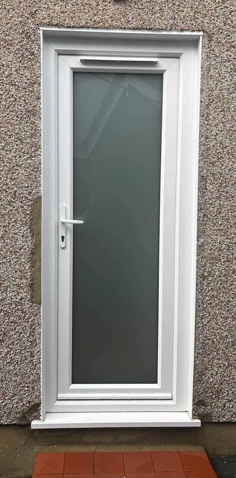 White UPVC External Door WITH Frame – Frosted Glass – Excellent ...