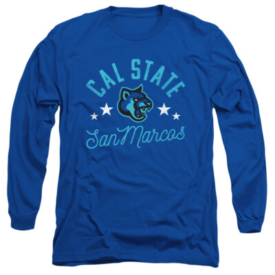 Cal State San Marcos Adult Long Sleeve T-Shirt Cougars, Royal Blue, S ...