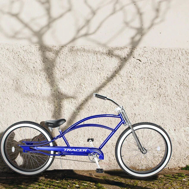 29" Master 1-Speed Chopper Stretch Beach Cruiser Bicycle Fat Tire Bike ...