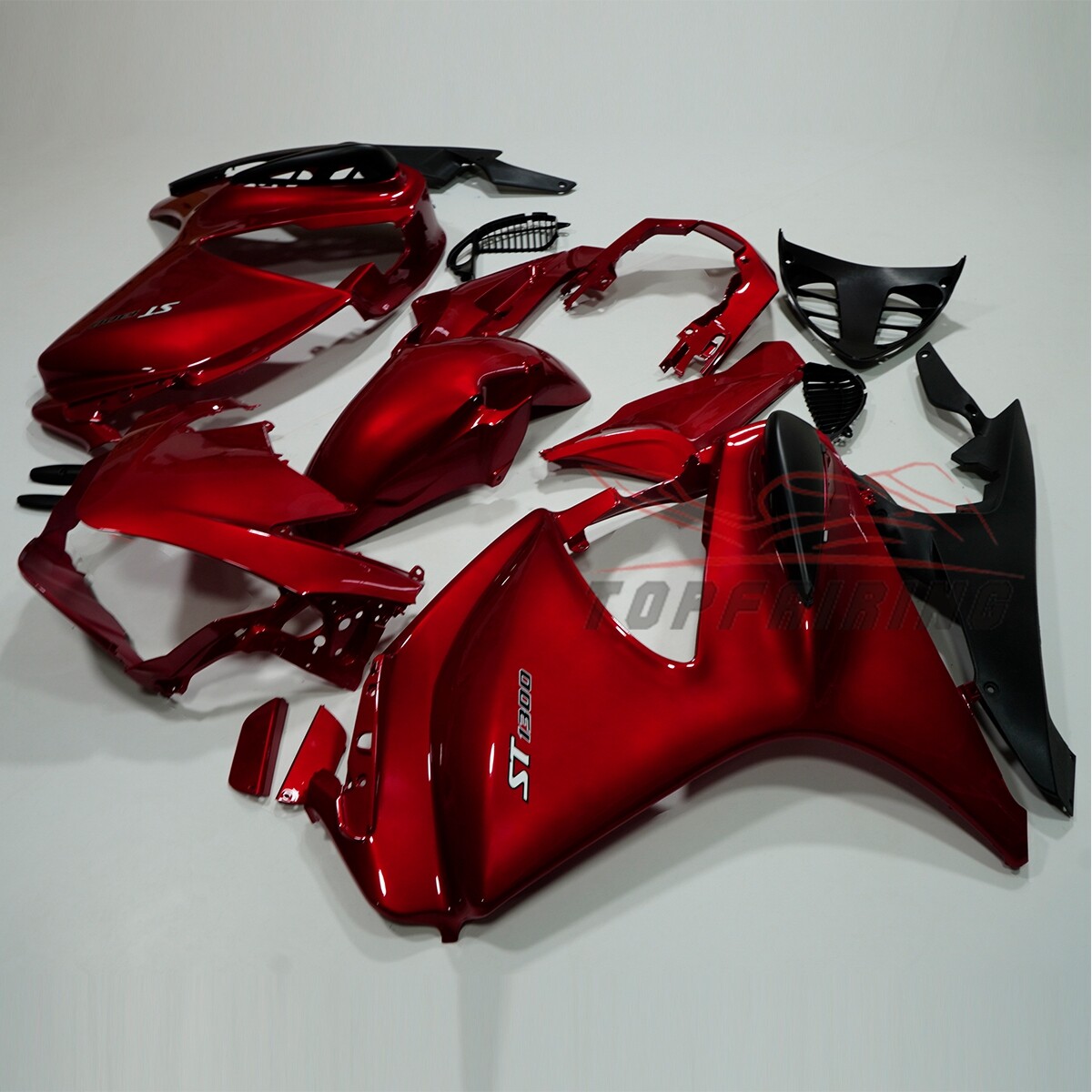 Red Fairing Kit Fit for Honda ST1300 2002-2013 Motorcycle ABS Injection ...