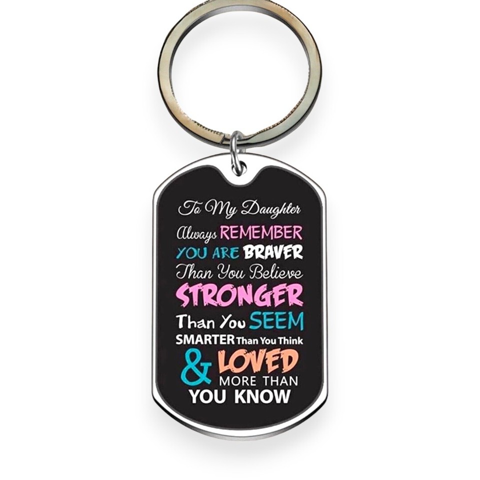 To My Daughter Keychains Gifts from Mom Dad to Daughter Inspirational ...