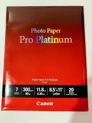 Canon PT-101 8.5-Inch x 11-Inch Photo Paper Pro Platinum (Open Box 19 ...