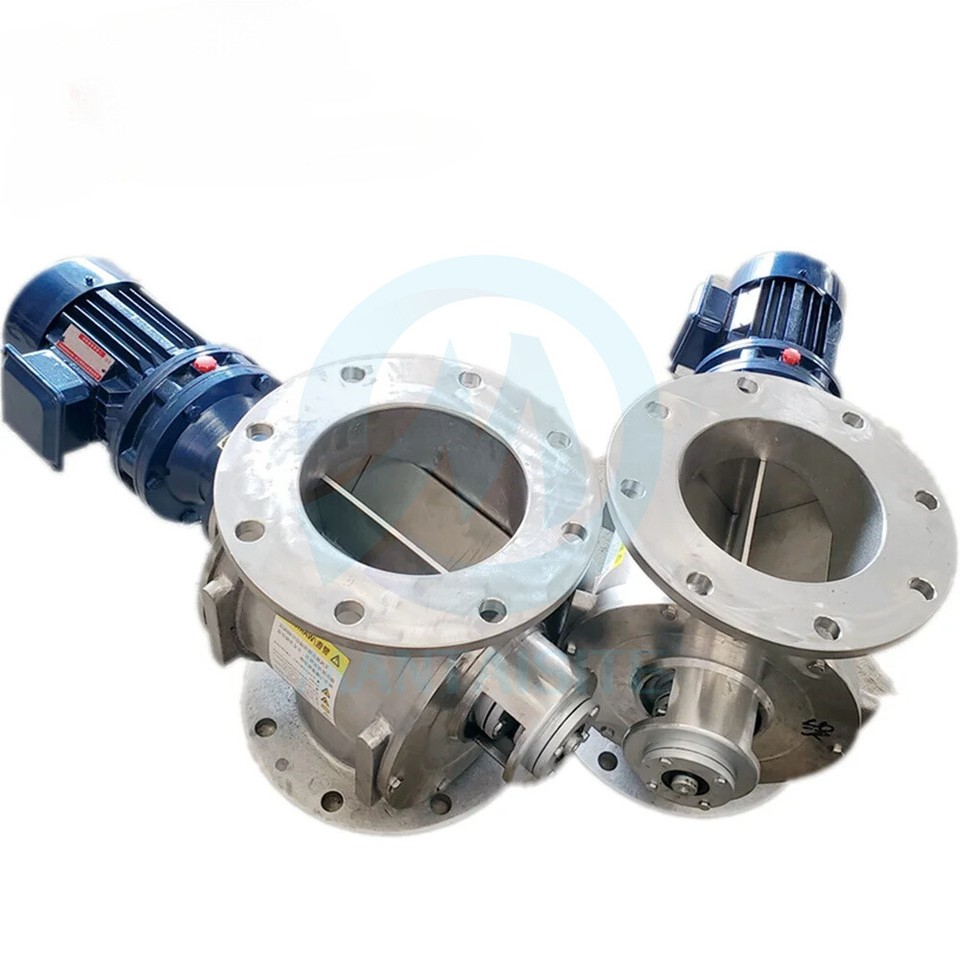 SS304 Rotary Discharge Airlock Valve Feeder Heavy Duty Dust Unloading ...