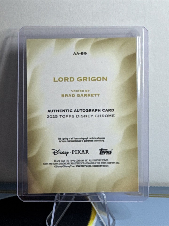 2025 Topps Chrome Disney Lord Grigon Voiced By Brad Garrett Auto AA-BG ...