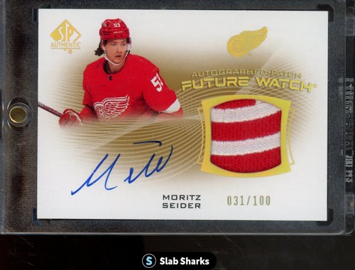 2021-22 SP AUTHENTIC MORITZ SEIDER FUTURE WATCH AUTO PATCH ROOKIE /100 ...