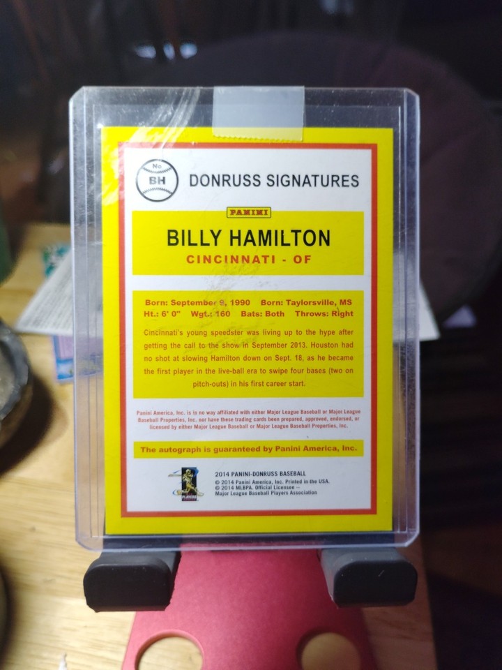 Billy Hamilton AUTOGRAPH RC Cincinnati Reds 2014 Panini Donruss AUTO ...