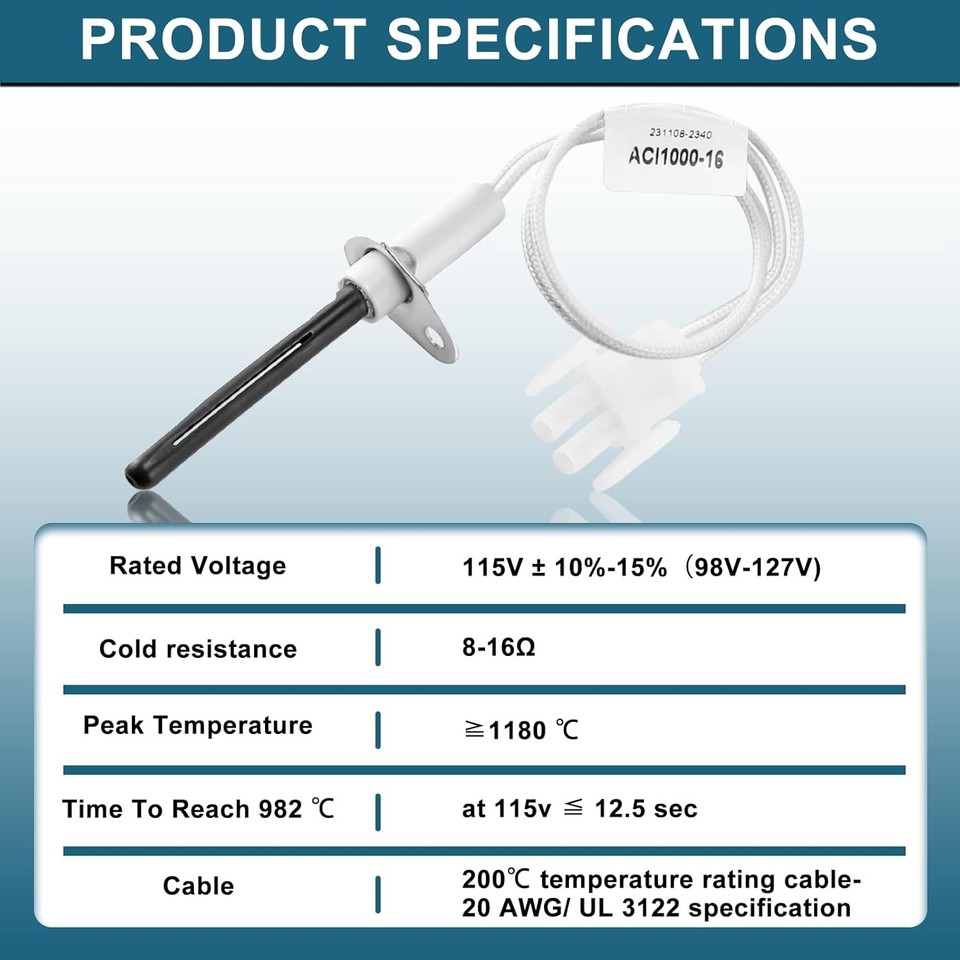 903110A 903110 Furnace Hot Surface Ignitors With Plug, Round Silicon ...