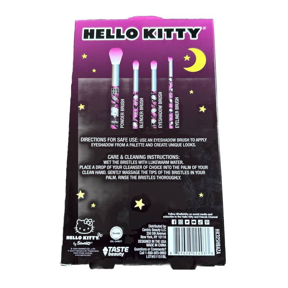 Hello Kitty by Sanrio Cosmetic Brush Set 4pcs Brand New Sealed | eBay