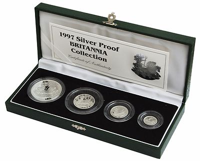 BRITANNIA SILVER PROOF 4 COIN SET CASED WITH COA CHOICE OF YEAR | eBay