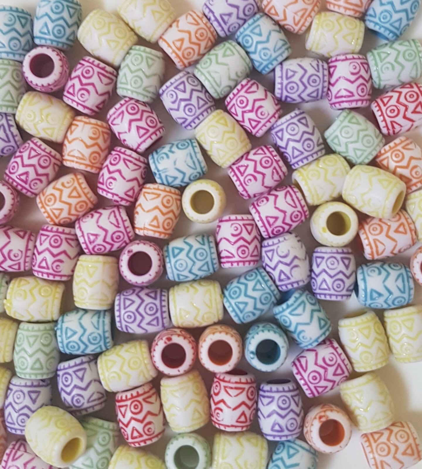 30 x Various Coloured Aztec Beads 9mm x 7mm x 3.2mm hole DIY Craft | eBay