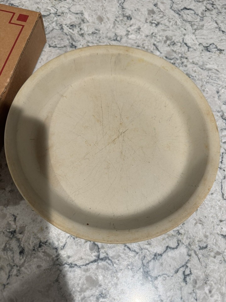 Vintage Pampered Chef Stoneware 9 inch Round Pie Plate Unglazed W/Box ...