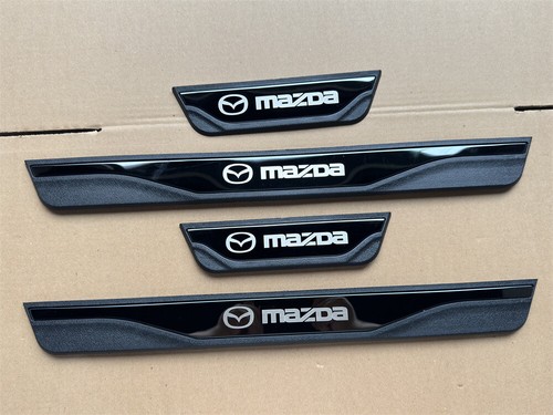 4PCS Black Car Door Scuff Sill Cover Panel Step Protector For Mazda ...