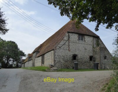 Photo 6x4 Tithe barn at Court House Farm Alciston Seen from the south ...